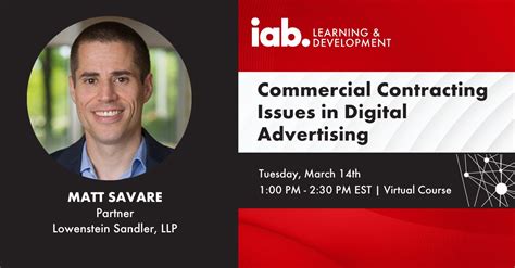 Iab On Linkedin Join Matthew Savare Of Lowenstein Sandler Llp As He Covers Various Topics