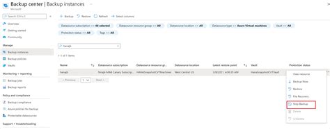 使用 Azure 备份中的“备份中心”执行操作 Azure Backup Microsoft Learn