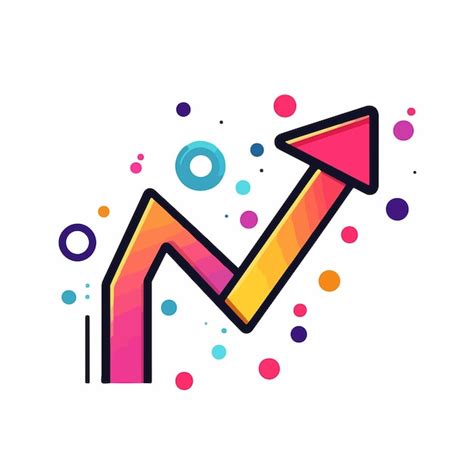 Trendy Flat Style Graph With Arrow Icon For Professional Presentations Premium AI Generated Vector