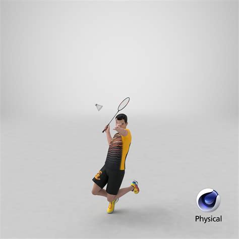 Asian Man With Badminton Racket Playing Pose 3d Model 159 3ds Blend C4d Fbx Max Ma Lxo