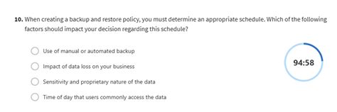 Solved When Creating A Backup And Restore Policy You Must Chegg Com
