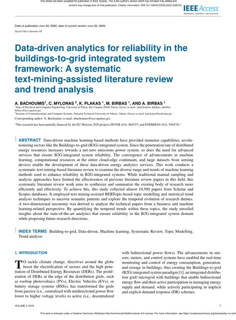 Pdf Data Driven Analytics For Reliability In The Buildings To Grid