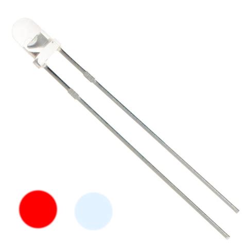 3mm 21v Bi Colour Red White Led Milky White Resistor Required