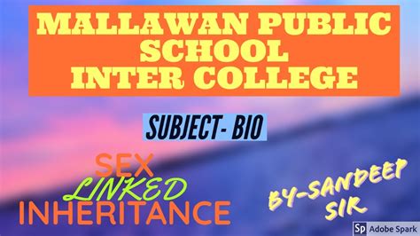 Class 12th Bio Sex Linked Inheritence By Sandeep Sir Youtube