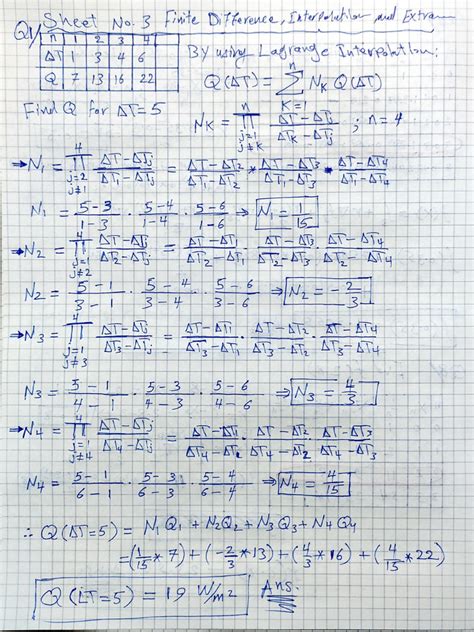 Sheet No 3 Finite Difference Interpolation And Extrapolation Solutions Pdf