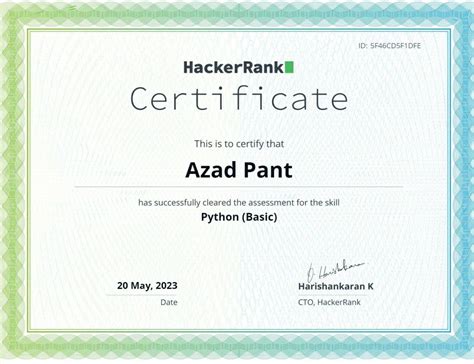 azad pant on linkedin hackerrank hackerrankcertified