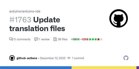 Update Translation Files By Github Actions Bot · Pull Request 1763 · Arduinoarduino Ide · Github
