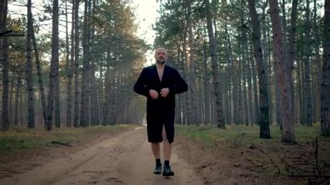 Male Pervert Park Man Exhibitionist Opens Coat Forest Psychological Disorders — Stock Video