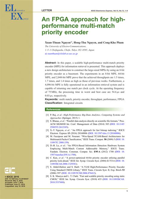 Pdf An Fpga Approach For High Performance Multi Match Priority Encoder