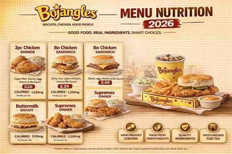 Bojangles Menu Nutrition 2026