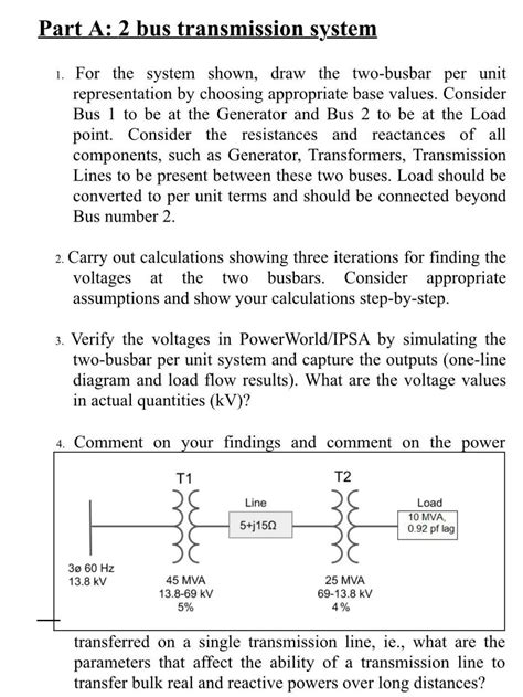 Solved Part A 2 Bus Transmission System 1 For The System Chegg Com