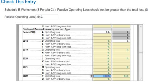 Qbi Passive Loss C F Should Not Have A Value When No Previously Disallowed Losses Are Present