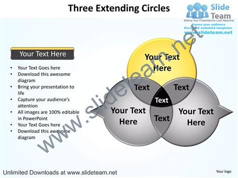 Three Extending Circles Powerpoint Diagrame Templates 0712 Pdf