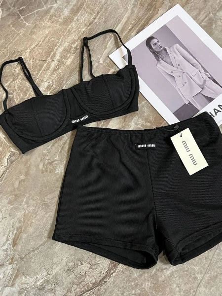 Купальник раздельный Женский Miu Miu черный размер 42 Плавание Водные