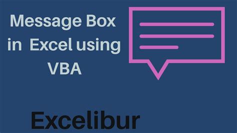 Message Box In Excel Vba English Youtube