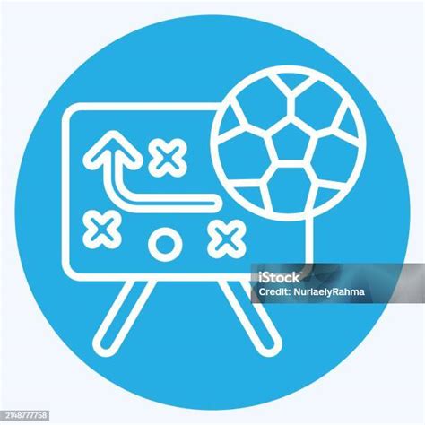 아이콘 전략 축구 기호와 관련이 있습니다 파란 눈 스타일 심플한 디자인 일러스트레이션 Championship에 대한 스톡 벡터 아트 및 기타 이미지