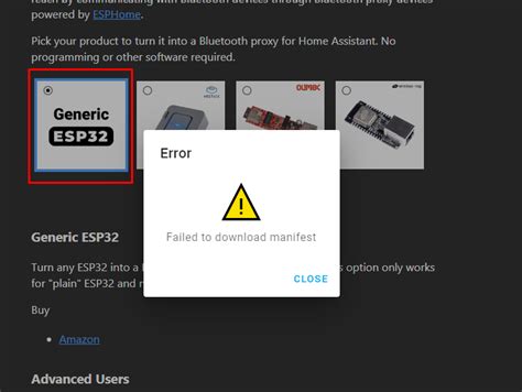 Flash Page Does T Work For The Generic Esp32 · Issue 11 · Esphome