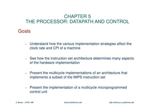 PPT CHAPTER 5 THE PROCESSOR DATAPATH AND CONTROL PowerPoint Presentation ID 284396