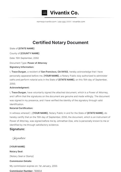 Notary Signature Example Texas Template Infoupdate Org