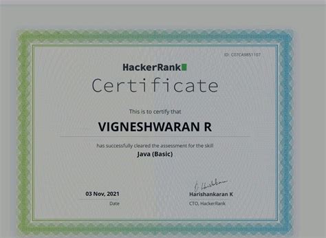 Vigneshwaran R On Linkedin Java Hackerrank Problemsolving