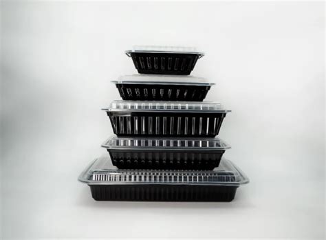 Black Base Rect Container Base 2 Compartment Jc Packaging