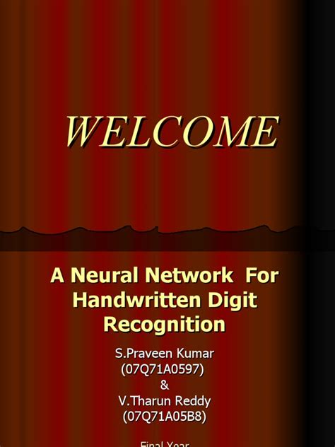 Handwritten Digit Recognition Ppt