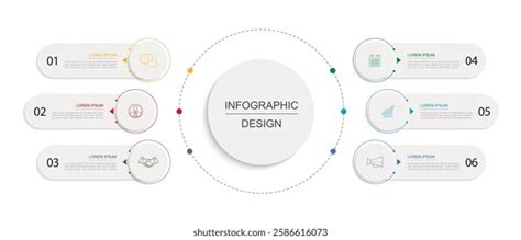 6 Data Infographics Tab Layout Template Stock Vector Royalty Free