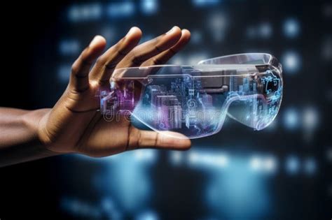 Users Hands Hand Interacting Futuristic Glasses Technological