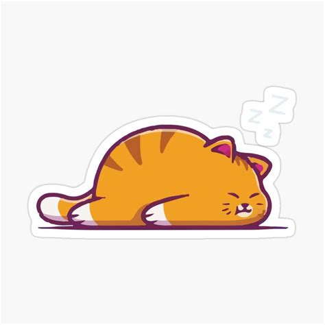 Cute Lazy Cat Funny Kitty Sticker For Sale By Cutefy Lazy Cat