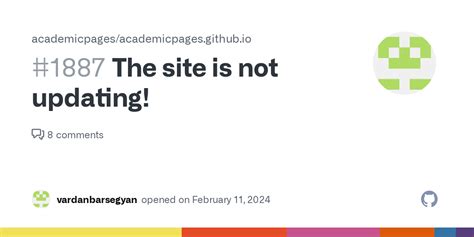 The Site Is Not Updating · Issue 1887 · Academicpagesacademicpages