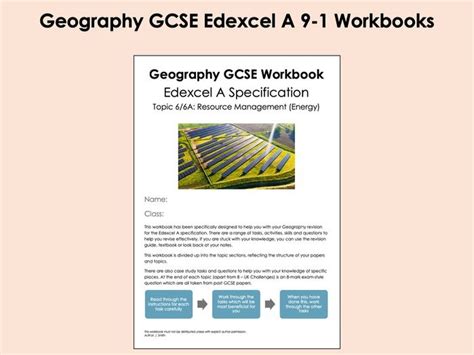 Gcse Geography Edexcel A Workbook Topic 6 6a Resource Management Energy Teaching Resources
