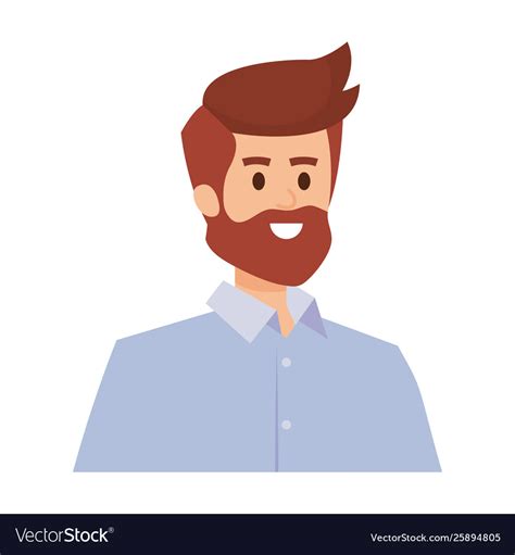Adult Father With Beard Character Royalty Free Vector Image