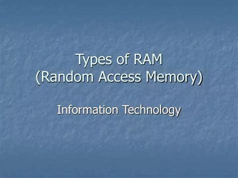 PPT Types Of RAM Random Access Memory PowerPoint Presentation Free Download ID 502429