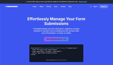 Formsubmitsite Effortless Form Submissions For Static Sites No