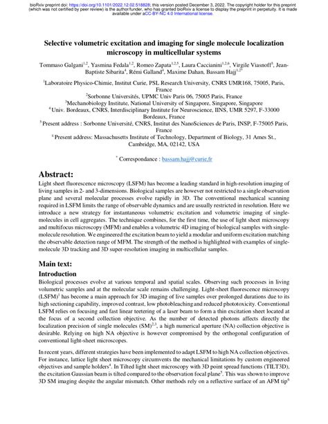 Pdf Selective Volumetric Excitation And Imaging For Single Molecule Localization Microscopy In