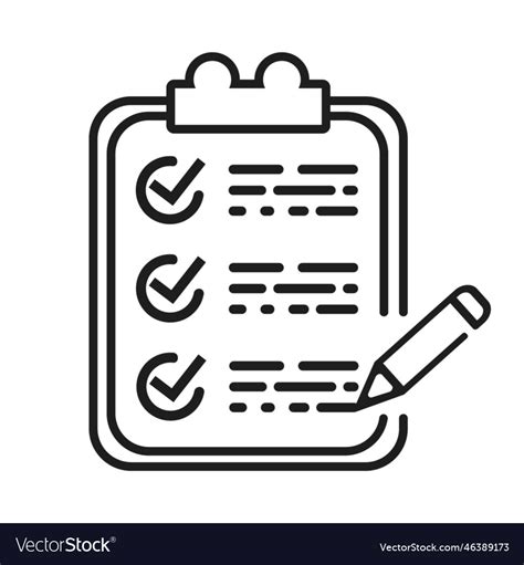 Checklist Paper With Pen Clipboard Royalty Free Vector Image