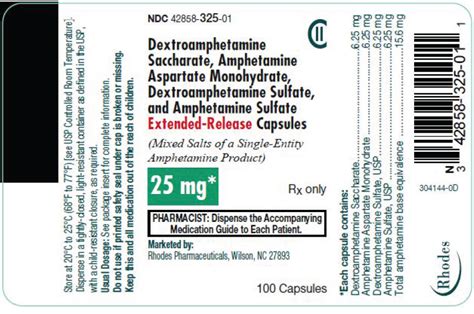 Dailymed Dextroamphetamine Saccharate Amphetamine Aspartate
