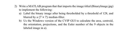 2 Write A Matlab Program That That Imports The Image