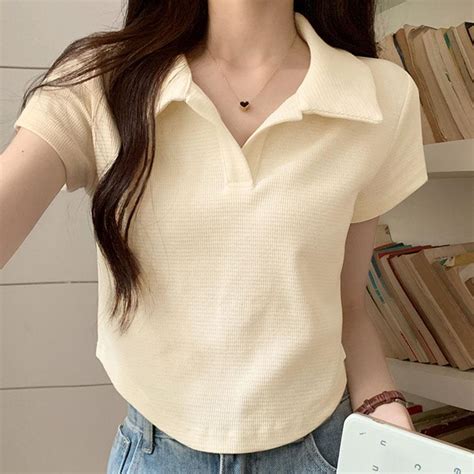 베이지하루 여름 반팔 카라넥 티셔츠 여성 슬림핏 크롭 봄 탑 상의 이너 화이트 블랙 베이지 핑크 면티 단체티 기본티 베이직 심플 데이트룩 캠퍼스룩 20대 30대 여자옷