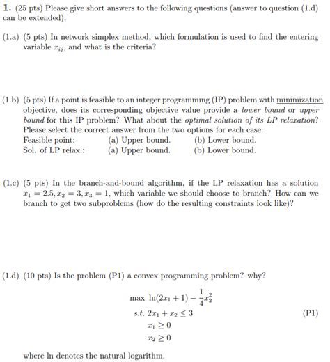 solved 1 25 pts please give short answers to the