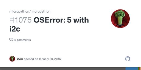 OSError 5 With I2c Issue 1075 Micropython Micropython GitHub