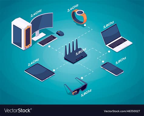 Wi Fi Router Network Concept Isometric 3d Vector Image