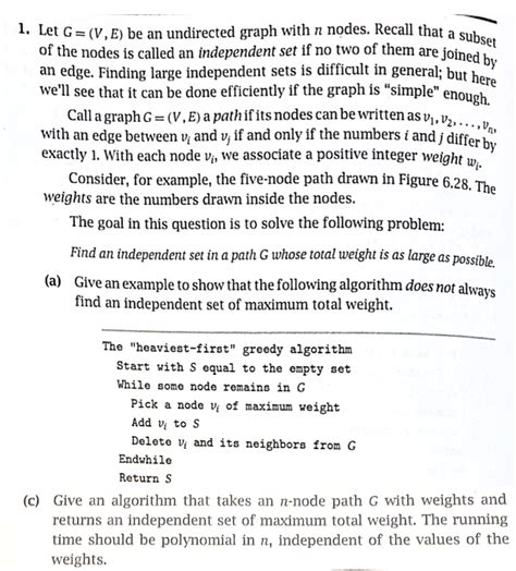 Solved 1 Let Gve Be An Undirected Graph With N Nodes