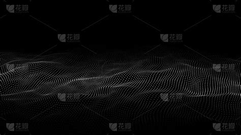 未来数字波黑暗的网络空间带有点的抽象矢量波背景上白色的移动粒子