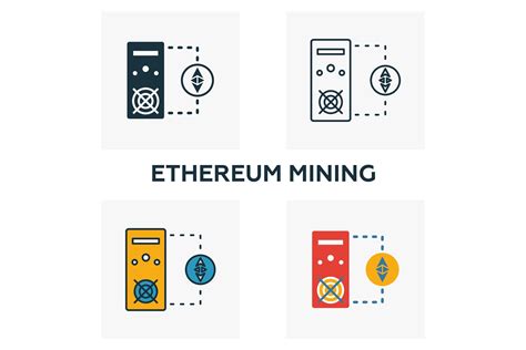 Ethereum Mining Icon Set Graphic By Aimagenarium · Creative Fabrica