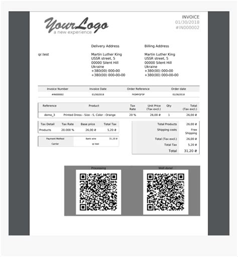 Invoice With Qr Code HD Png Download Transparent Png Image PNGitem