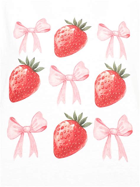 Pink Bows And Strawberries Graphic Tee Pink Pink Posters Bow Wallpaper