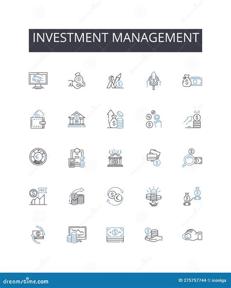 Investment Management Line Icons Collection Wealth Management Asset