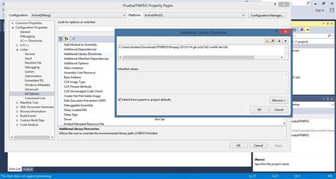 Linker Error Using Ffmpeg With Visual Studio Express Stack Overflow