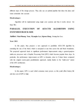 First Phase Report On ANALYZING THE EFFECTIVENESS OF THE ADVANCED